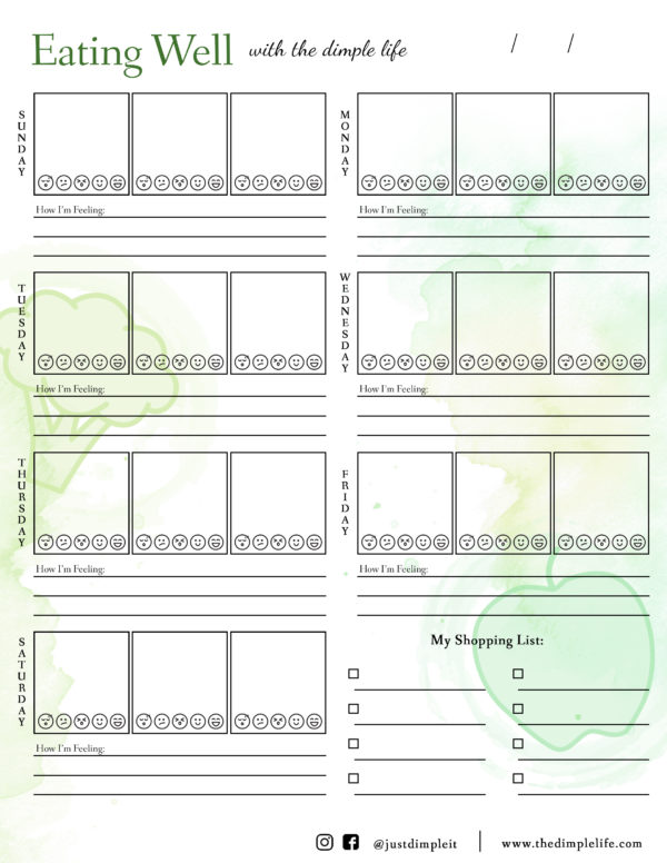 Eating Well Food Tracker | The Dimple Life